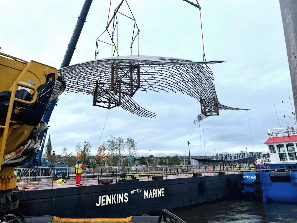 Giant Whale Sculpture Towed to Dundee - Jenkins Marine